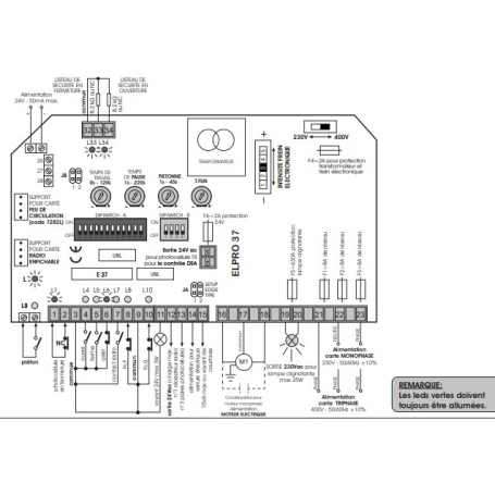 Carte électronique de commande FADINI ELPRO 37