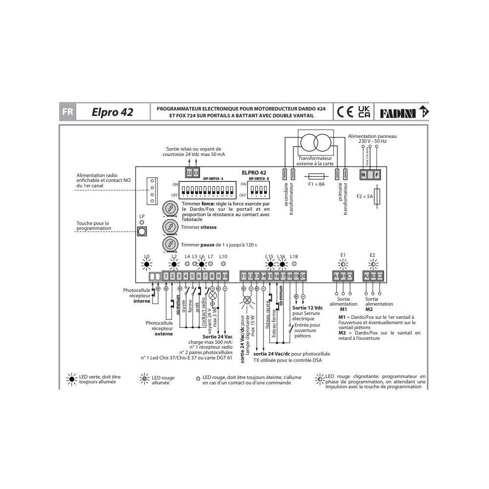 Carte électronique FADINI ELPRO 42 pour moteurs DARDO 424