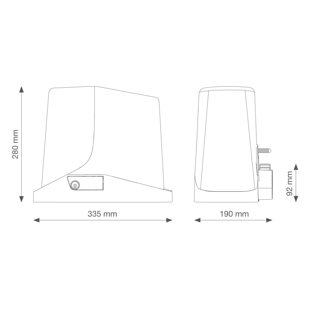Kit complet KEY AUTOMATION TUS62 TURBO pour portais coulissants