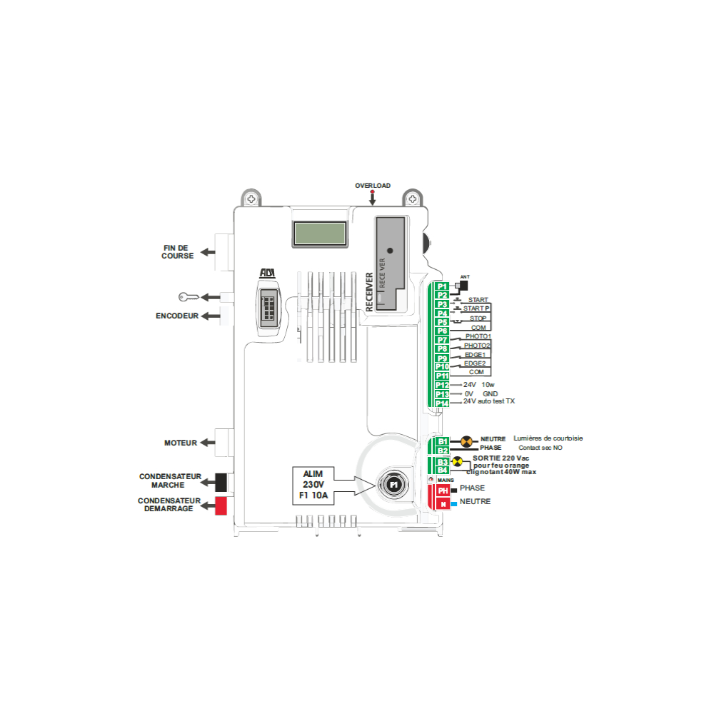 Carte électronique V2 : PD18 pour coulissant FORTECO